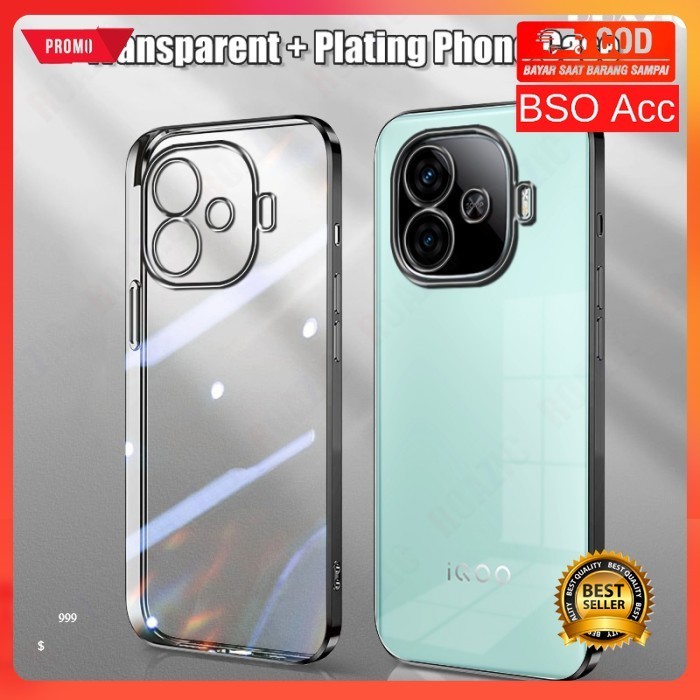 Jual Casing IQOO Z9 Z9X Clear Luxury Plating Square Chrome Bening ...