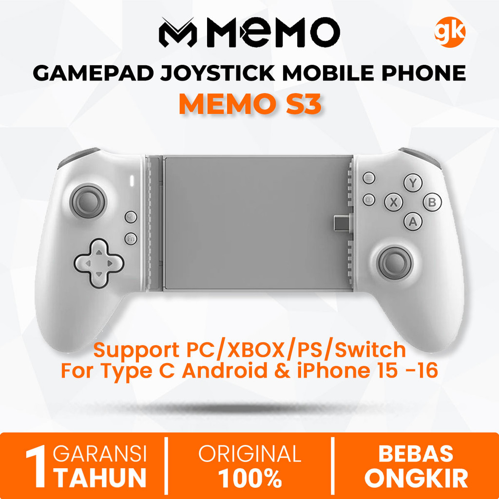 Jual MEMO S3 Gamepad Phone Controller Type C Hall Effect JoyStick for ...