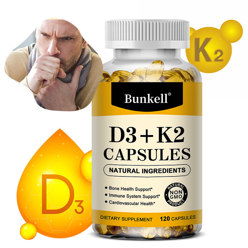 Jual Vitamin D3 5000iu & Vitamin K2(Mk7 )200mcg Capsules for Bone ...
