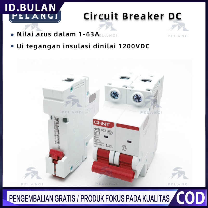 Jual MCB DC 2P 10A 16A 20A 32A 40A 50A 63A 500V Circuit Breaker DC PV AKI LOAD MCB DC 2P 6pcs ...