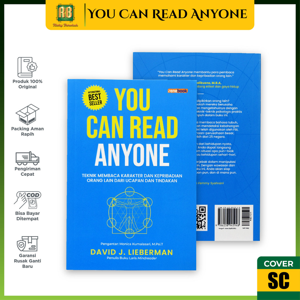 Jual Ori Terjemahan Bahasa Indonesia Buku You Can Read Anyone Teknik ...