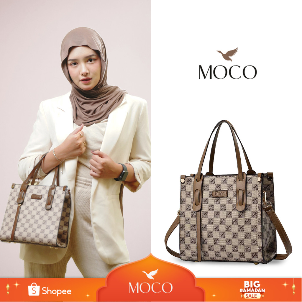 Jual MOCO Fashion Tas Tangan Elegan dengan Pola Kotak Mewah dan Praktis untuk Wanita Modern ...