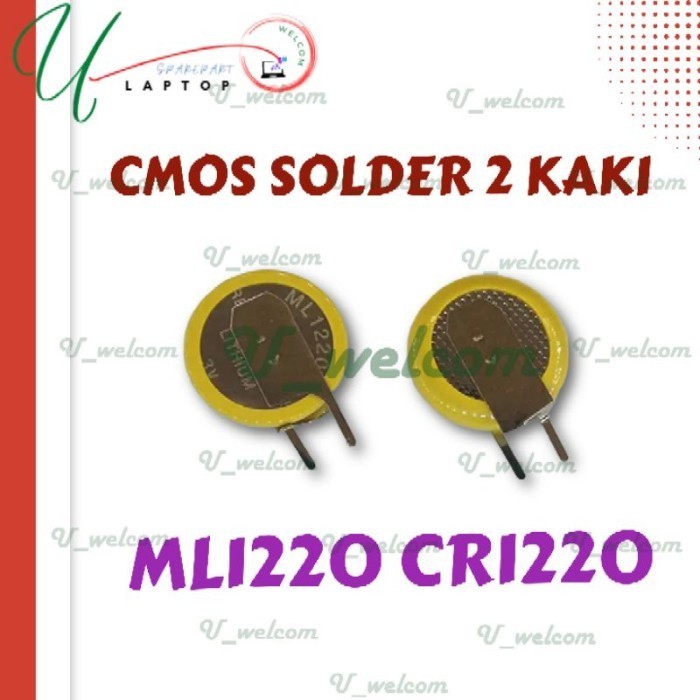 Jual WST Baterai Cr1220 2 Pin Welding 3V CMOS bios Cmos Solder Cmos Kancing | Shopee Indonesia