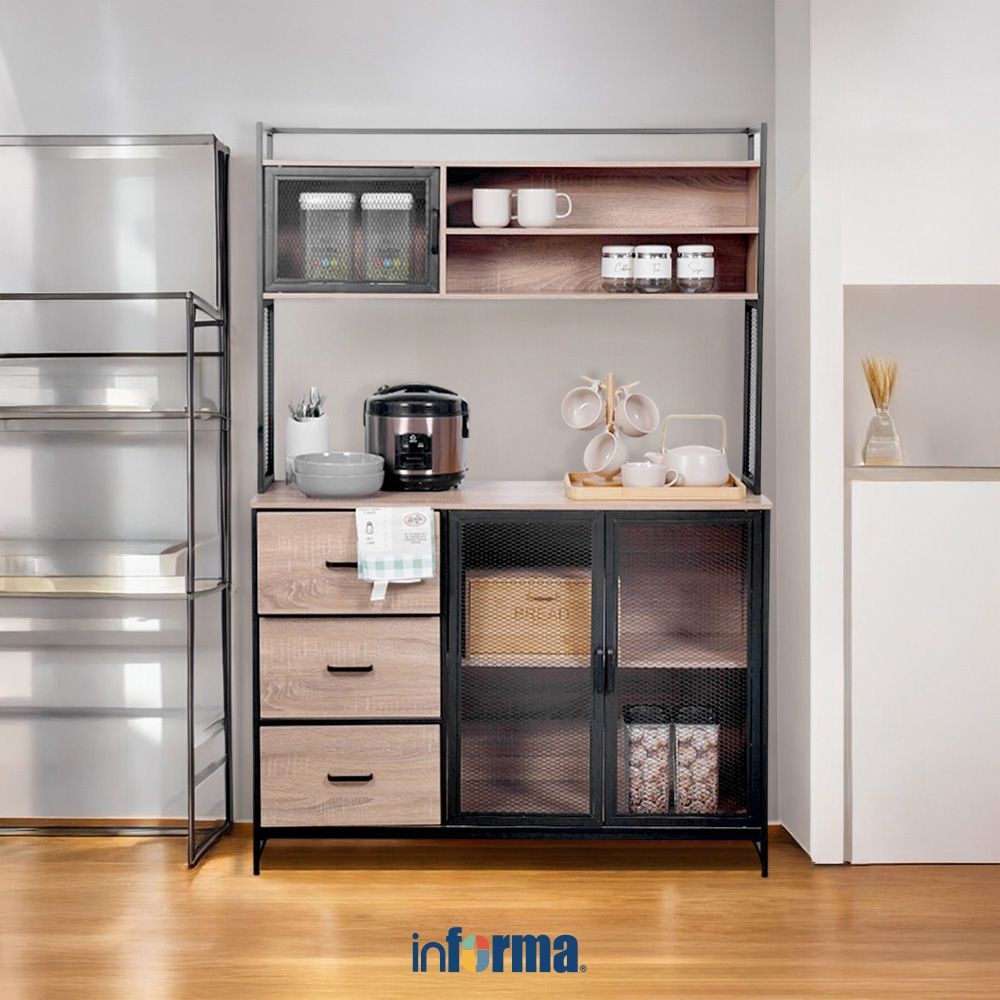 Jual Informa Horvat Kabinet Dapur Tinggi - Hitam/Cokelat Kayu Kitchen ...