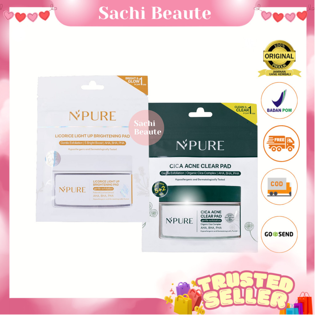 Jual NPURE Cica Clear Pad Sachet & Licorice Pad Sachet Bpom | Shopee ...