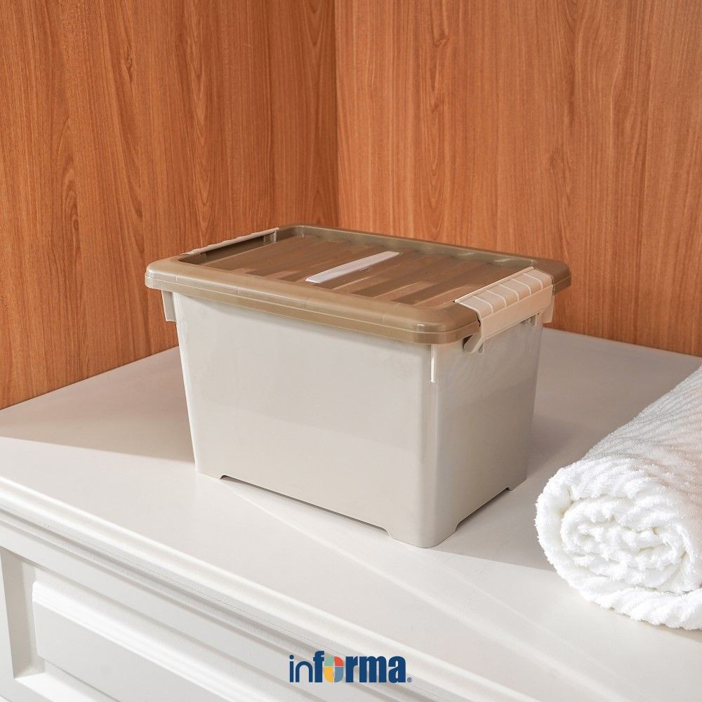 Jual Informa 26.5X18.5X17 cm Kotak Penyimpanan Dengan Tutup - Cokelat ...