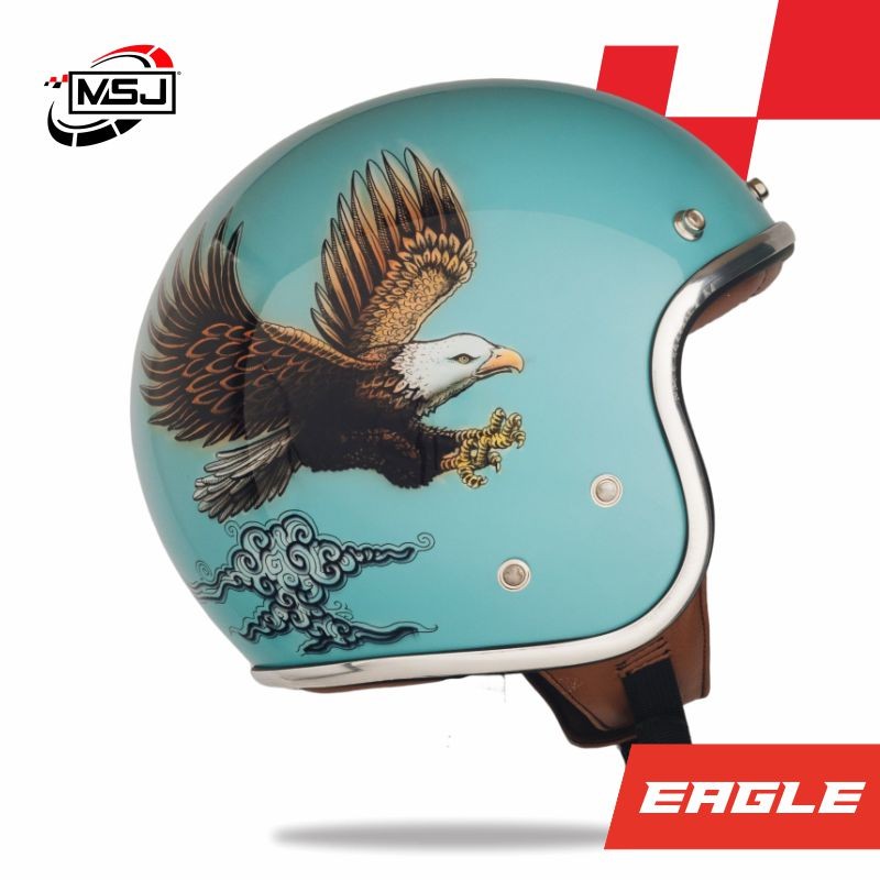 Jual Helm Custom Painting Half Face MSJ | Ilustrasi | Animal | Eagle ...