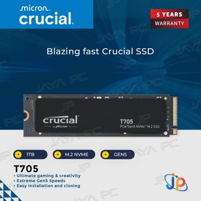 Jual Micron Crucial SSD T705 M.2 Pcie Gen5 Nvme 1TB - SSD M2 1 TB ...