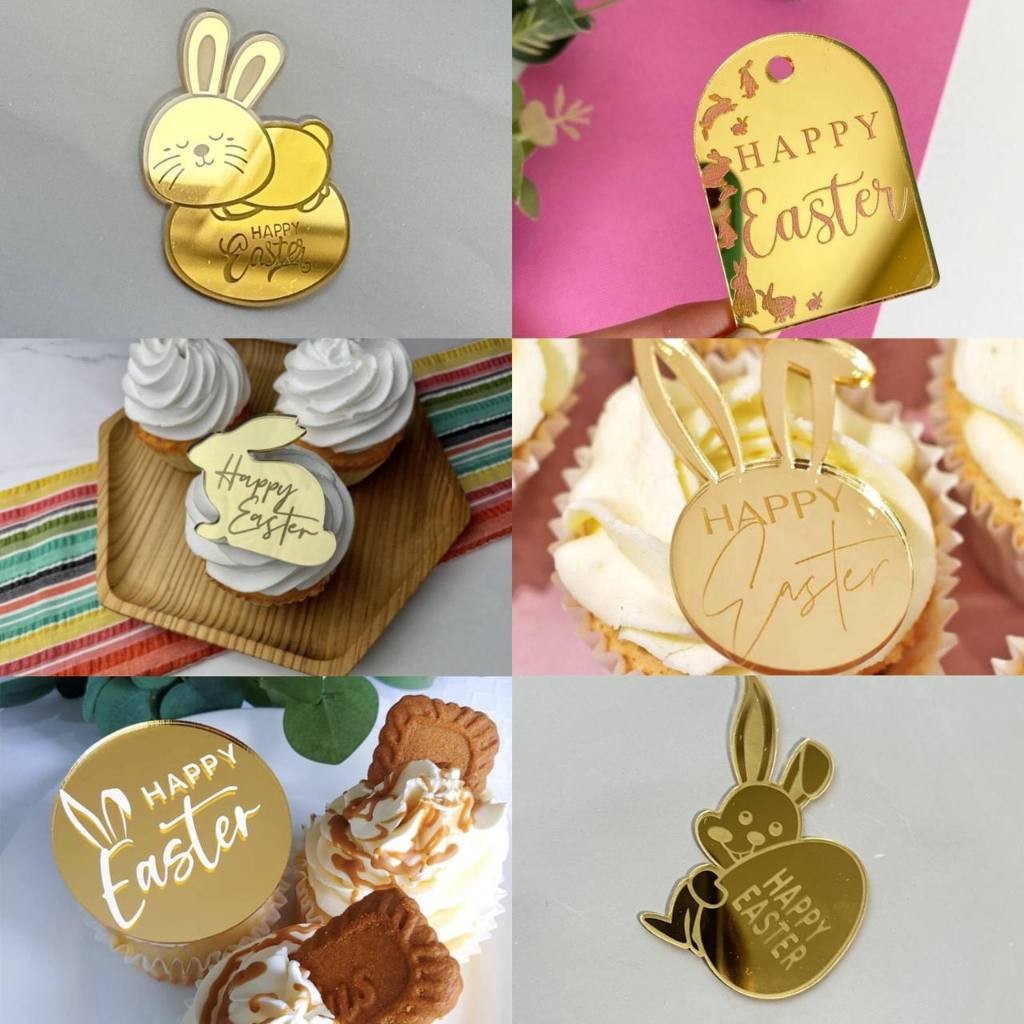 Jual Topper Tag Akrilik Edisi Easter 2025 / Hangtag Akrilik Tema Happy ...