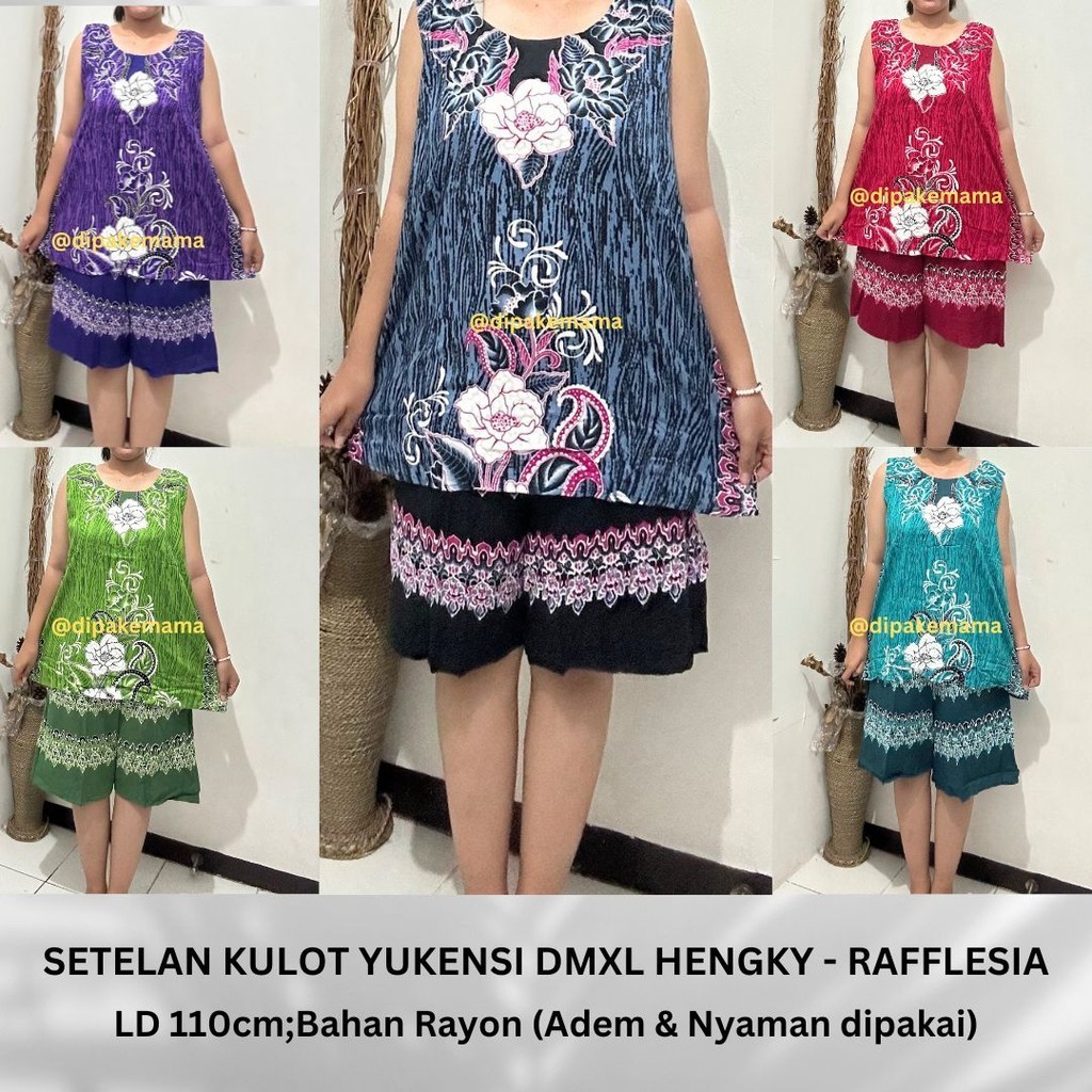 Jual SETELAN KULOT YUKENSI DMXL HENGKY MOTIF RAFFLESIA LD 110 cm ...