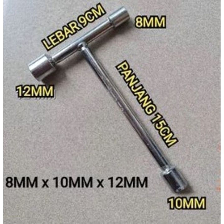 Jual Kunci Sok T Socket Shock 3Sisi 10.12.14 mm | Shopee Indonesia