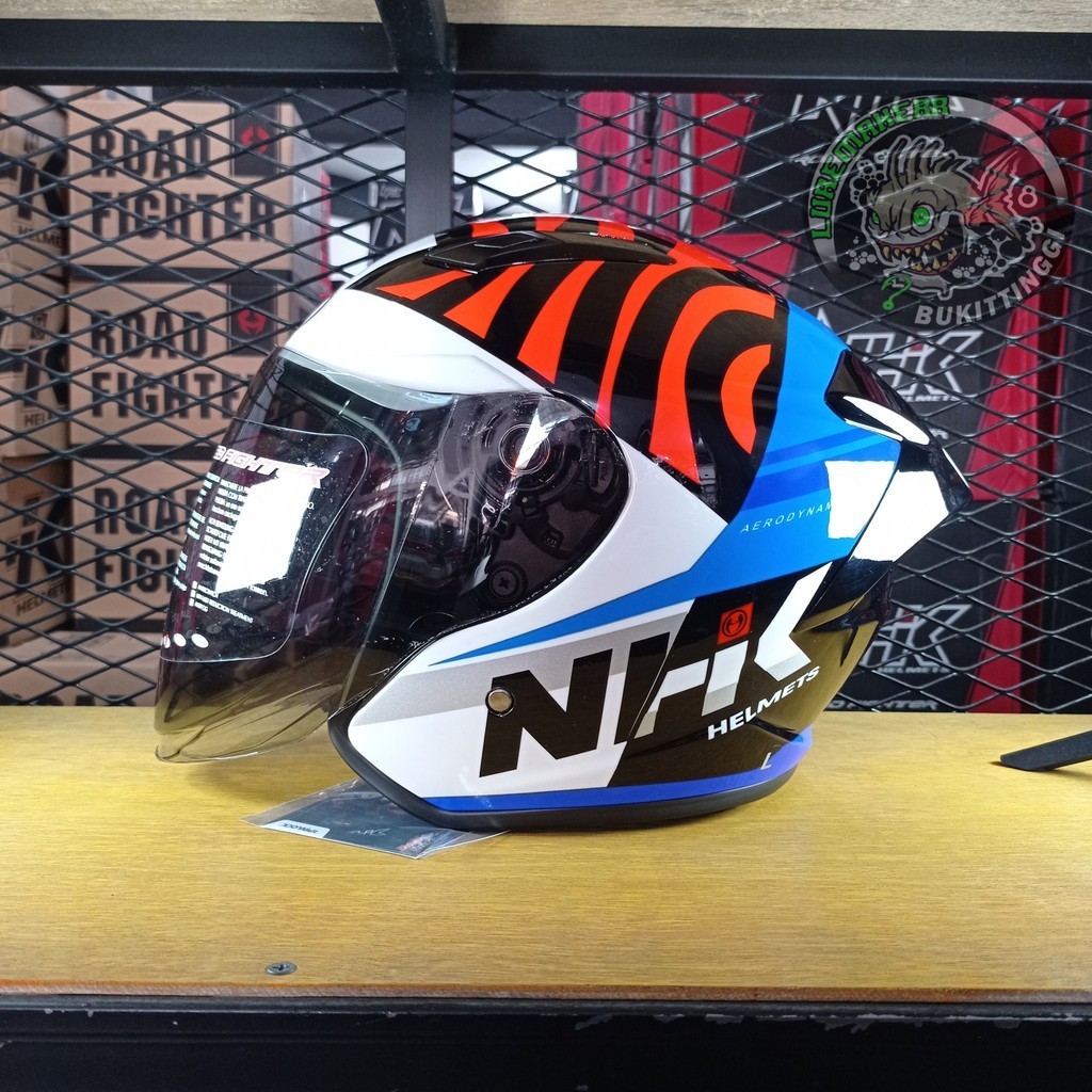 Jual HELM NHK R1 ELITE AERO DYNAMIC BLACK BLUE | Shopee Indonesia