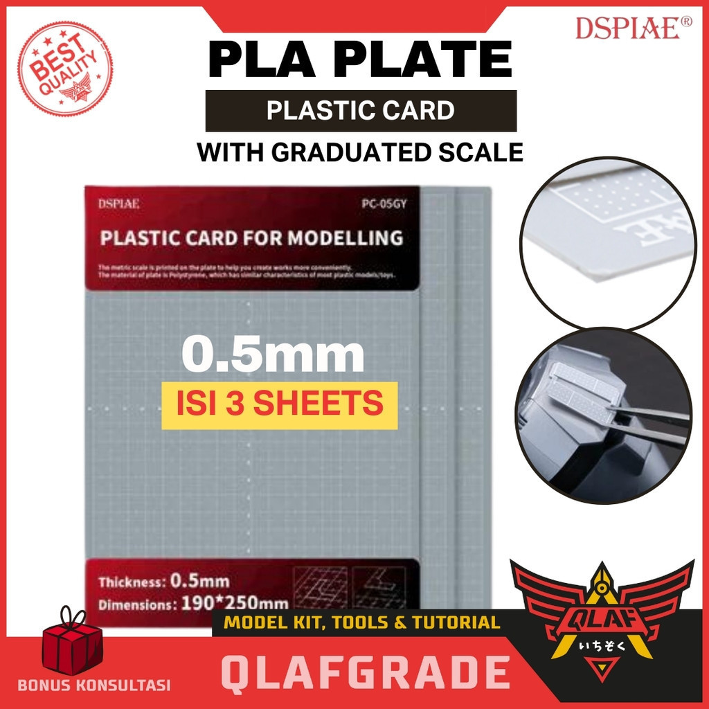 Jual Pla plate 0.5mm DSPIAE Plastic Card For Modelling PC-05GY | Shopee ...