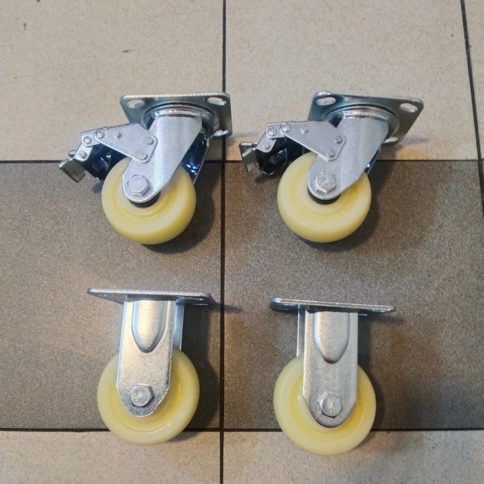 Jual Roda Troli Nilon Heavy Duty 4 Inch 1Set ( 2Rem 2Mati ) | Shopee ...