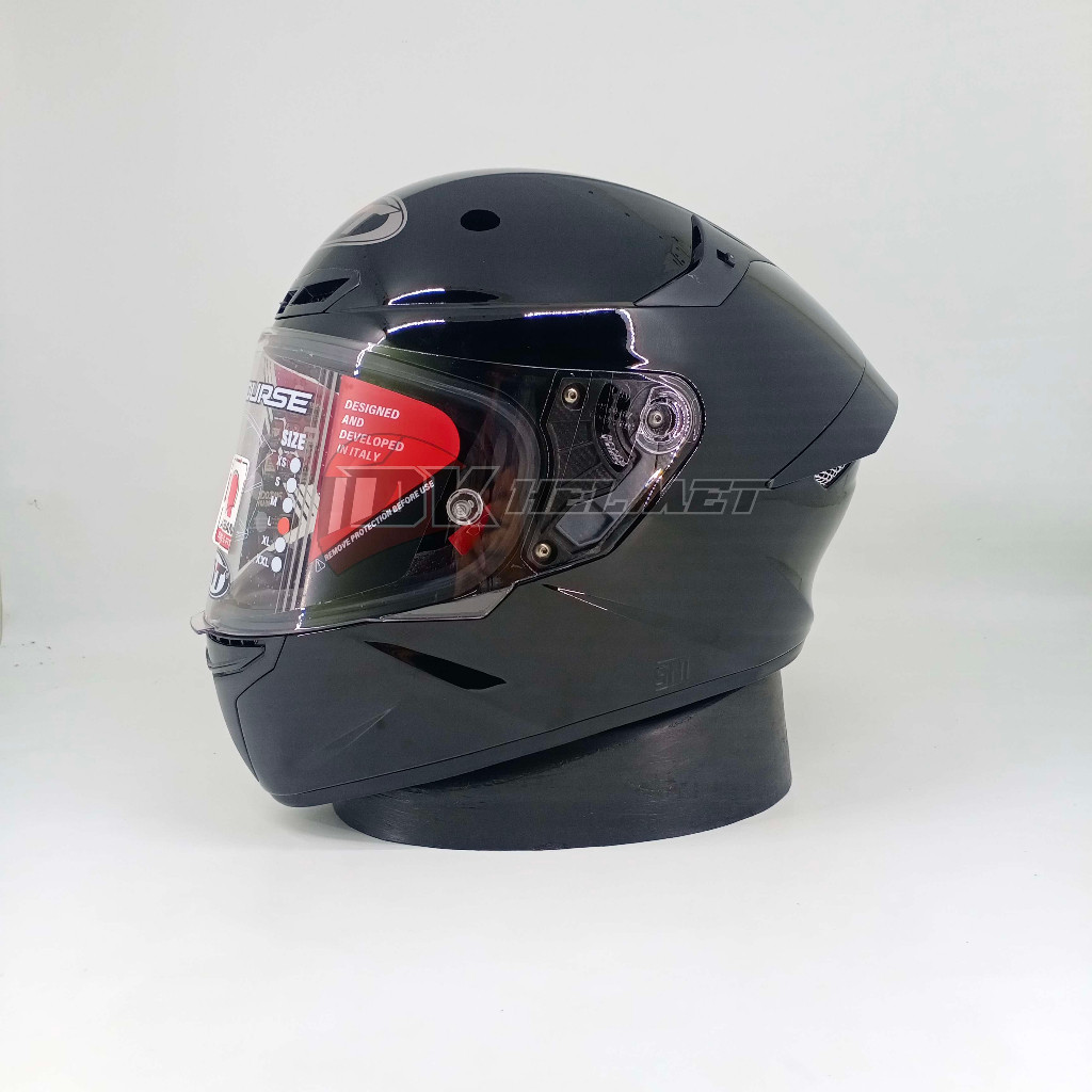 Jual Helm Full Face KYT TT Course TTC Plain Black Solid Black Glossy Gloss Original Ready Size M ...
