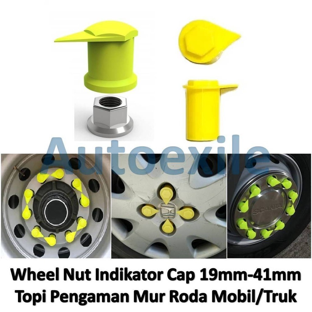 Jual Wheel Nut Indicator Cap 19 21 22 24 27 30 32 33 34 36 41 mm Topi ...