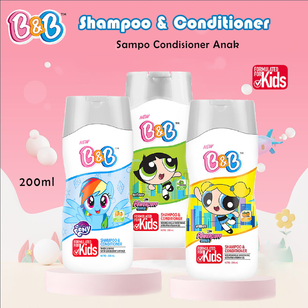 Jual B&B Kids Shampoo Conditioner 200ml Sampo Anak Perawatan Rambut ...
