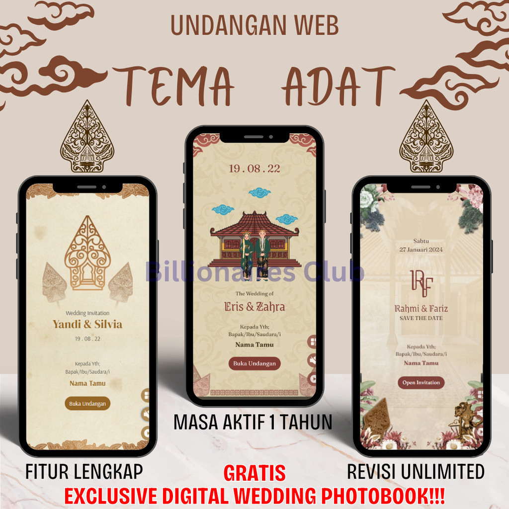 Jual Termurah Undangan Digital Website Pernikahan Wedding Tema Adat ...