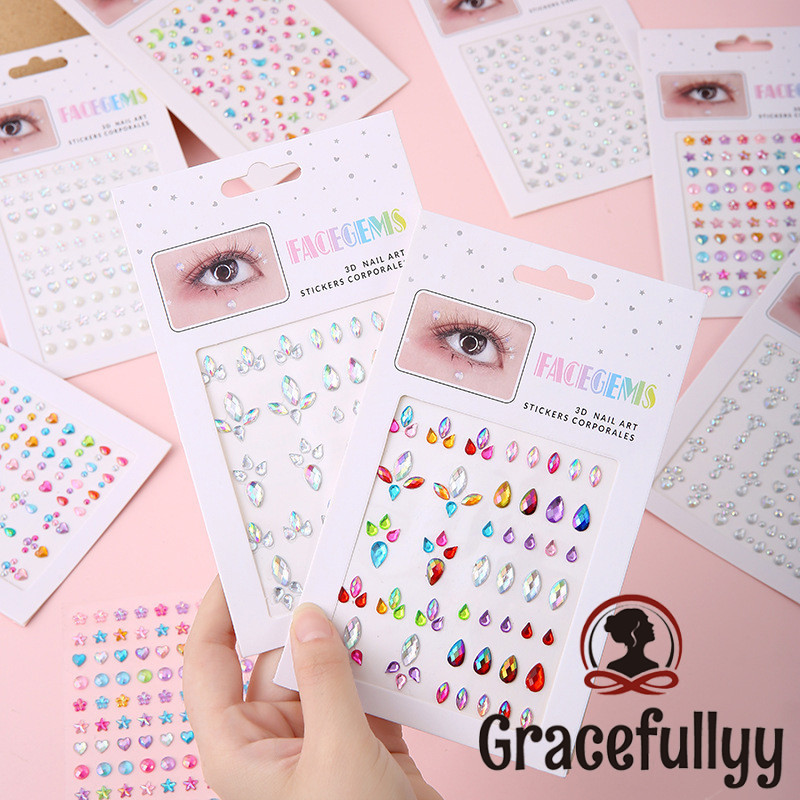 Jual [COD]Diamond Face Sticker/Stiker Mata Berlian/ 3D Crystal Stiker ...
