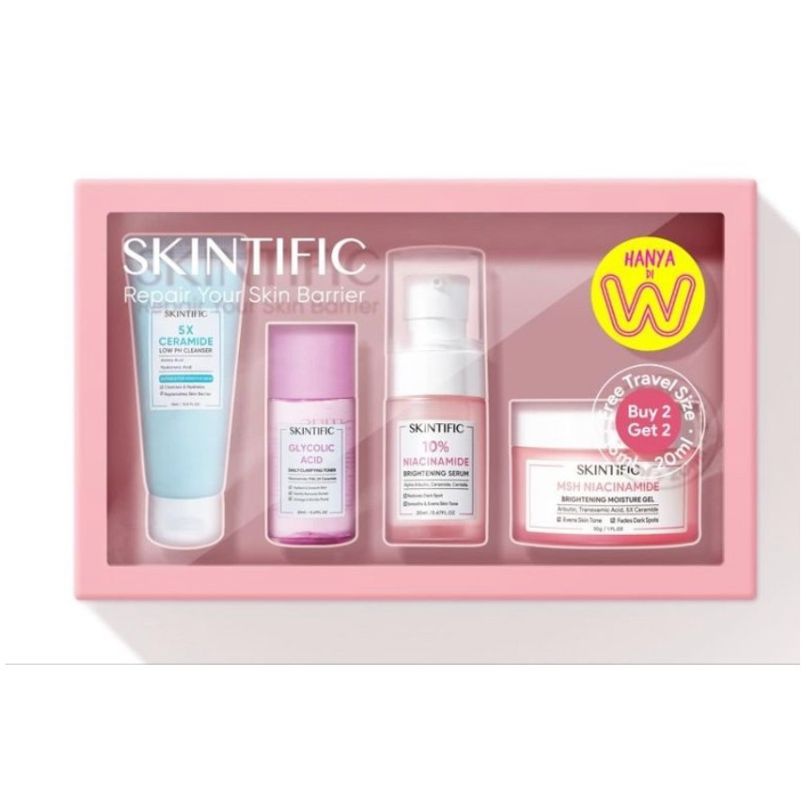 Jual SKINTIFIC - (ISI 4PCS) MSH Niacinamide Repair Your Skin Barrier Brightening - GLOWING SET ...