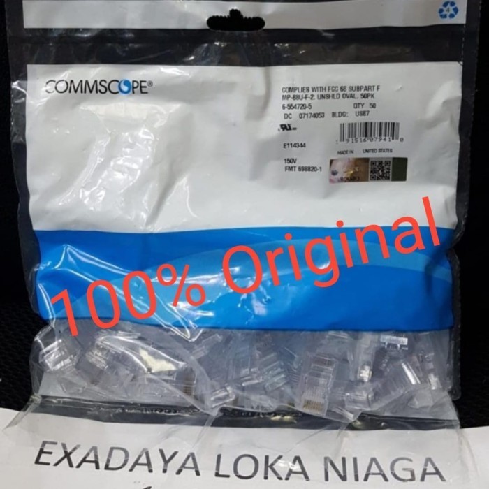 Jual Best Seller- AMP Commscope Connector RJ45 Cat5 RJ-45 Cat.5e Original PN:6-554720-5 | Shopee ...