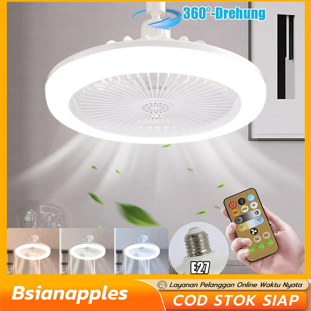 Jual 2 IN 1 Kipas Angin Lampu Gantung Remote Kipas Angin Lampu LED Fan ...