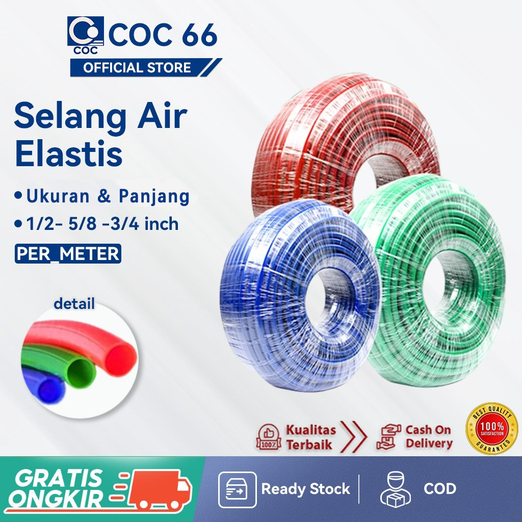 Jual SELANG AIR PERMETER 1/2 5/8 3/4 INCH ELASTIS DOP TEBAL SELANG TAMAN KEBUN CUCI MOTOR MOBIL ...