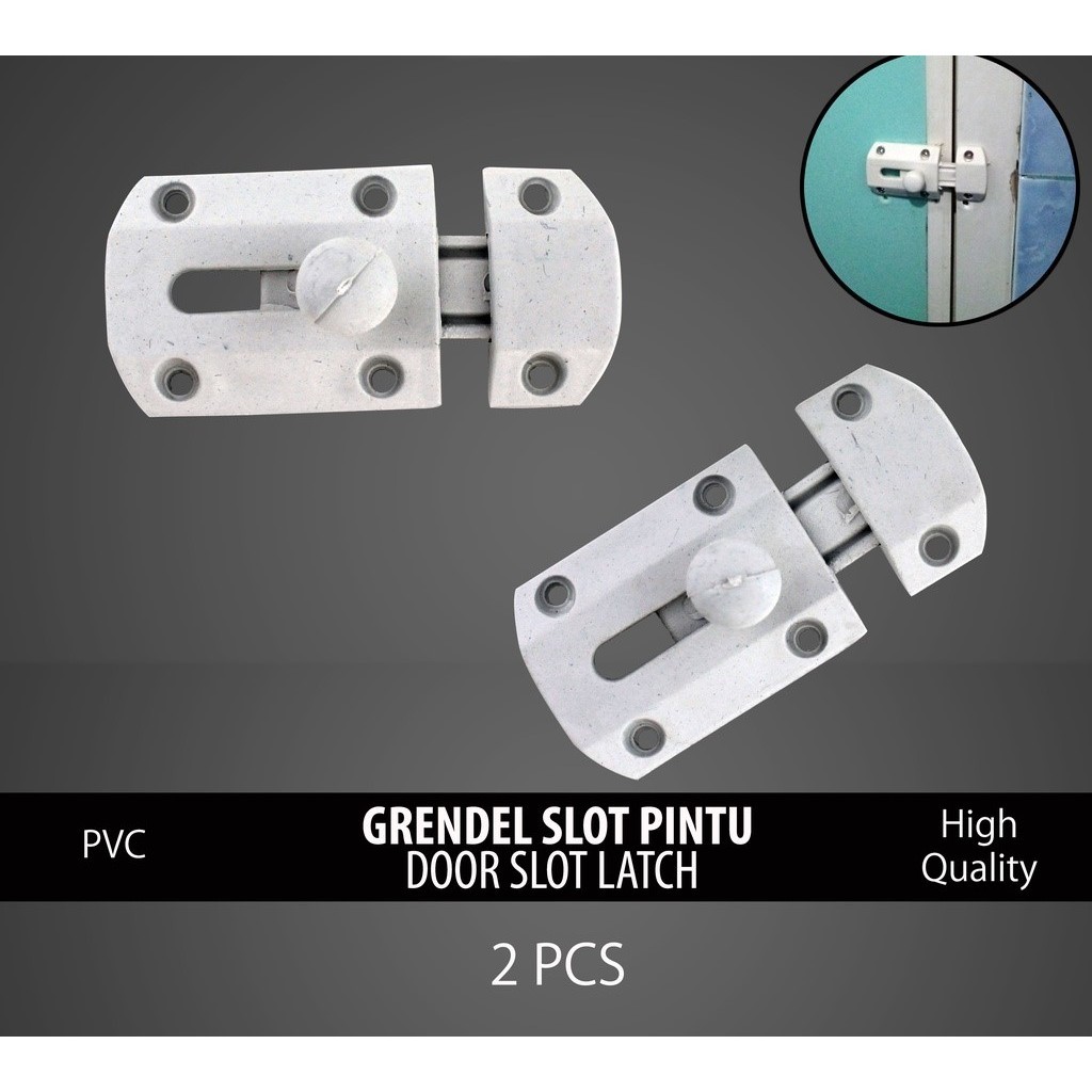 Jual Grendel Selot Pintu PVC Kamar Mandi (2 PCS + Skrup) | Shopee Indonesia