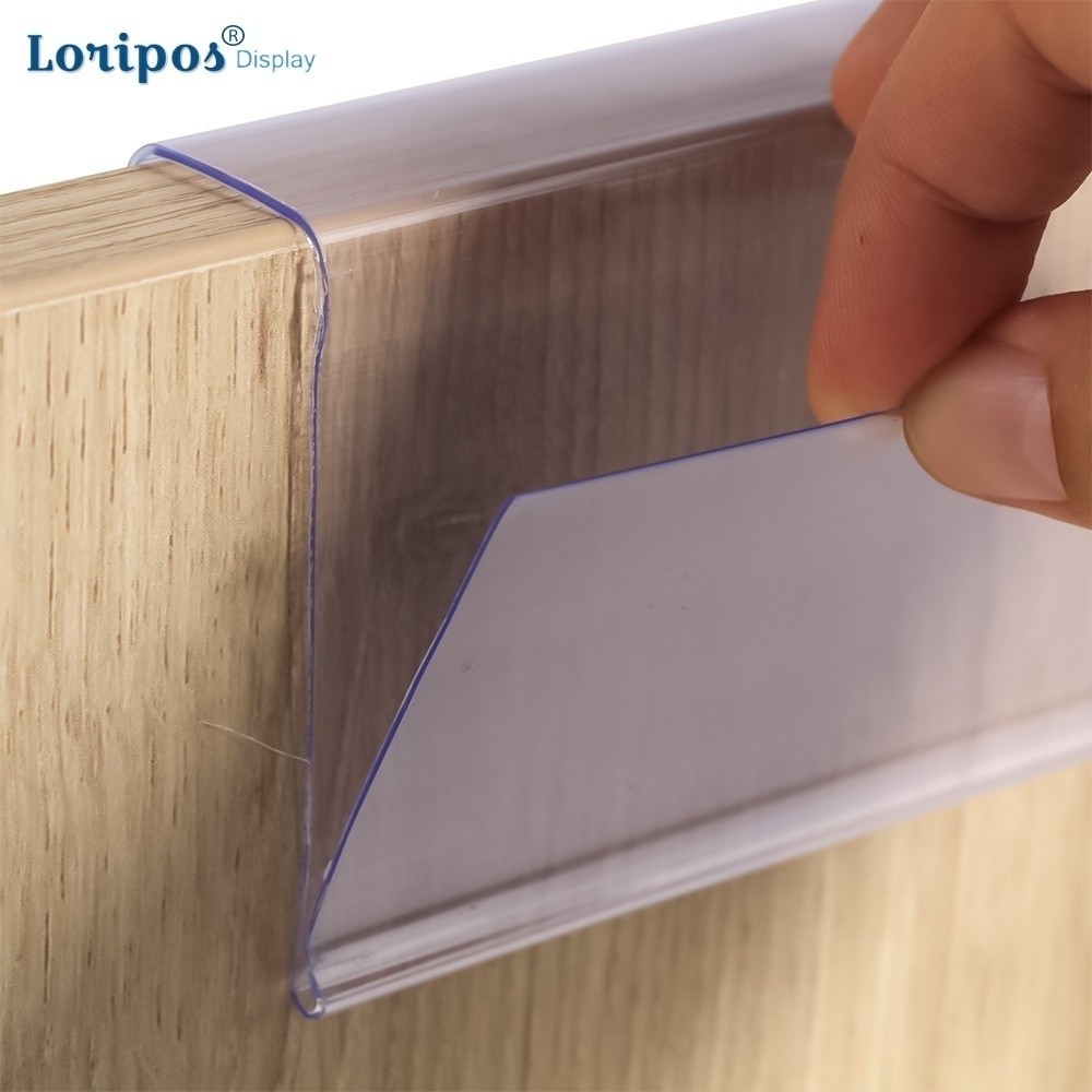 Jual Clear Plastic Label Holders Sign Display Holder Wire Shelf Price ...