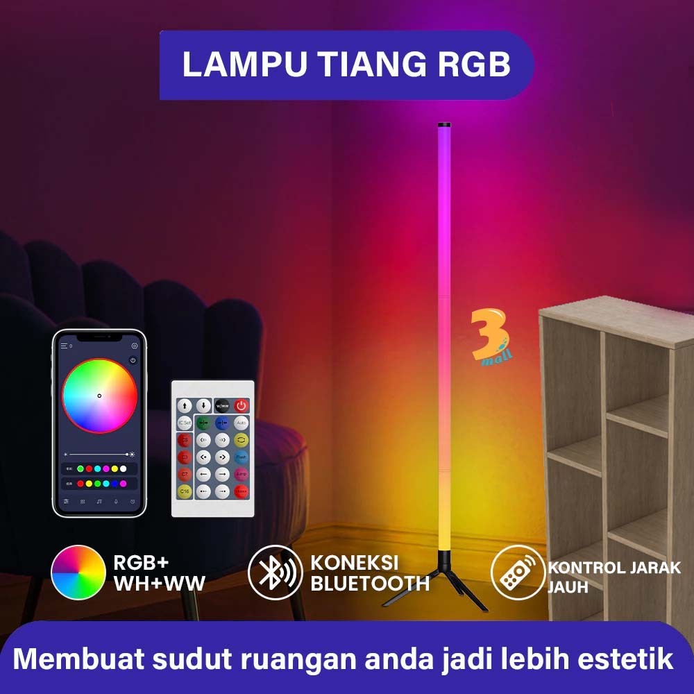 Jual Lampu Lantai DC5V Lampu Standing Remote Kontrol RGB Standing Lamp ...