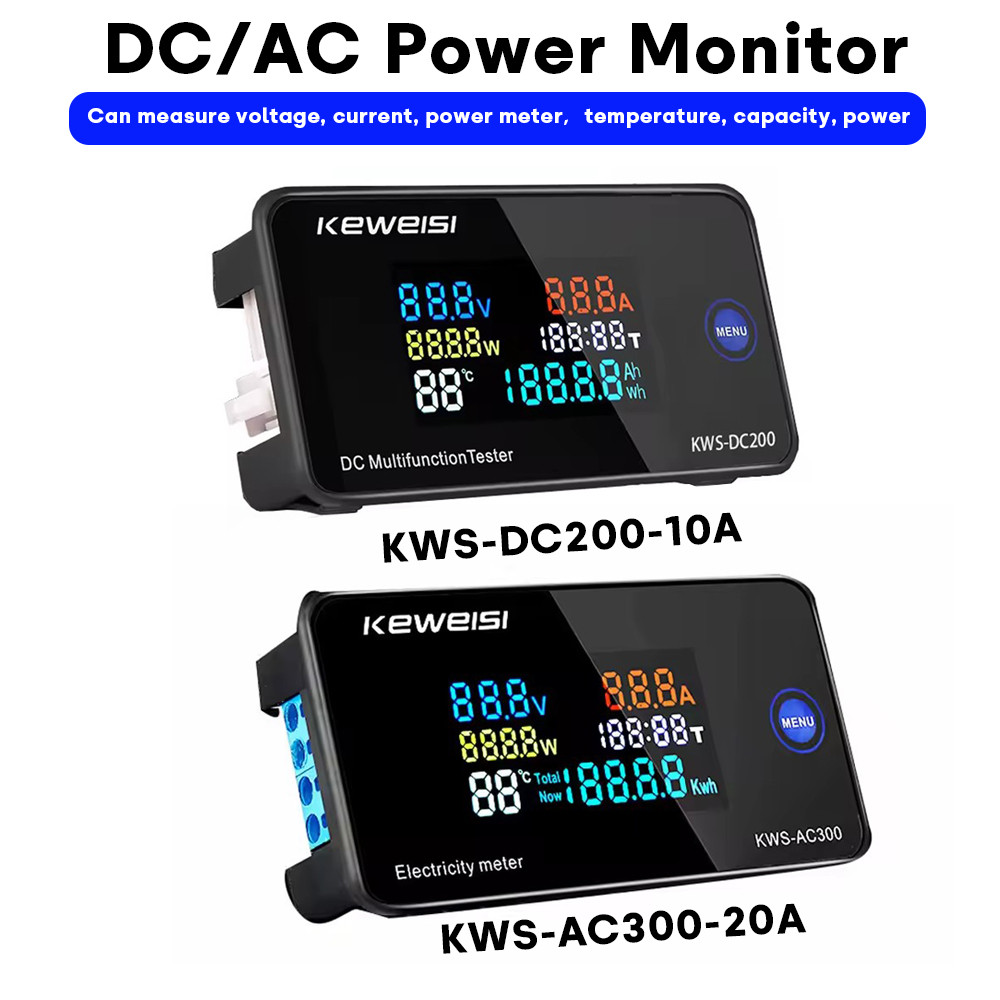 Jual KWS-AC300 DC200 DC 0-200V Voltmeter Ammeter Power Energy Meter AC 50-300V Wattmeter ...