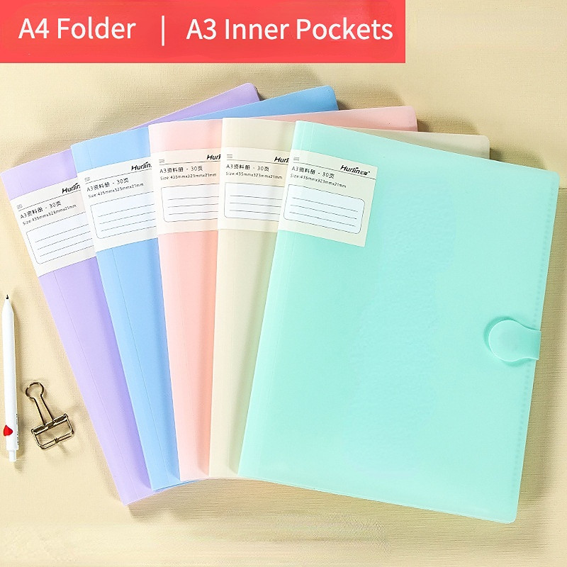 Jual 1 Pieces of A3/A4 File Folder 20/40 Sheets of Transparent Bags ...