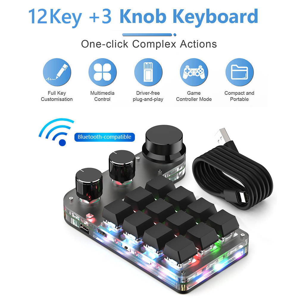 Jual USB Custom Keyboard Programmable Macro DIY Mechanical Hotswap Keypad Mini Button Photoshop ...
