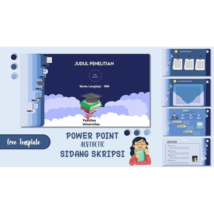 Jual Template Presentasi PPT Sidang Skripsi Sempro Animasi Aesthetic PowerPoint Siap Edit ...