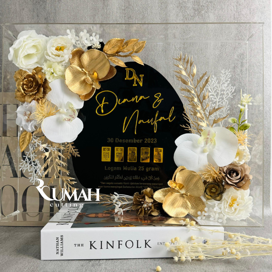 Jual PROMO COD MAHAR PERNIKAHAN AKRILIK 30x40cm Bunga Artificial Hias ...