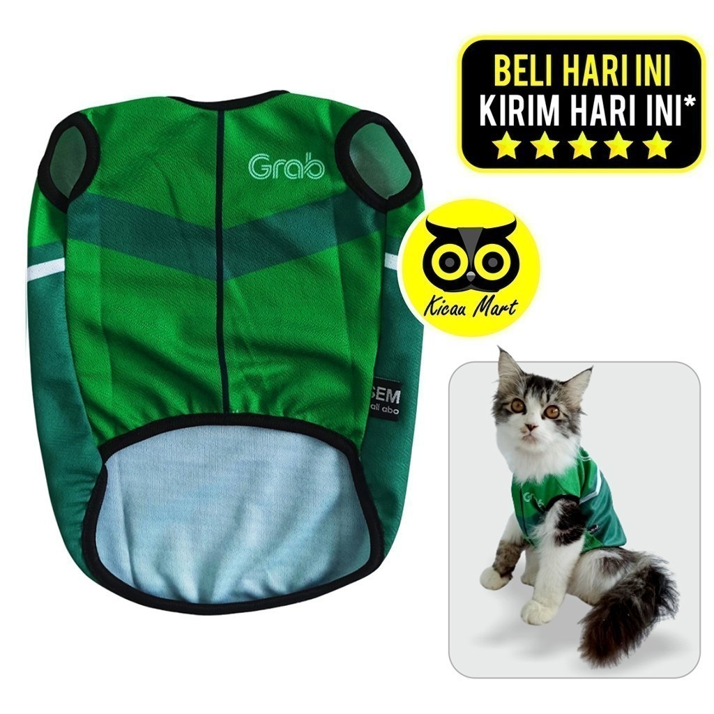 Jual KICAU MART Baju Kostum Kucing Model Ekspedisi Grab Baju Kaos ...