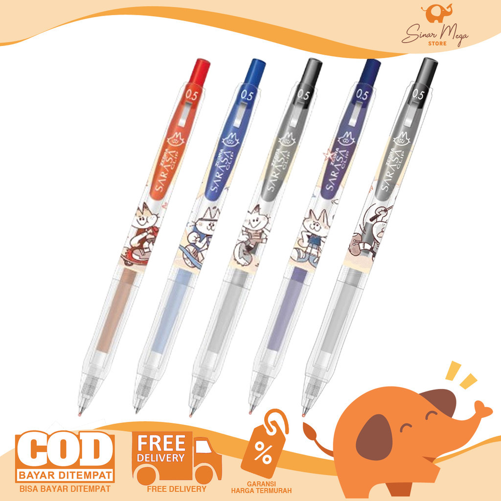 Jual ZEBRA Sarasa 0.5mm Sports Cat Gel Pen SATUAN - Pulpen Pena Sarasa ...