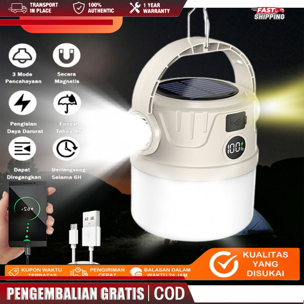 Jual [Rintisanlaut] LED Lampu Tenda Camping/Lampu Emergency Solar Tahan Lama LED Gantung ...