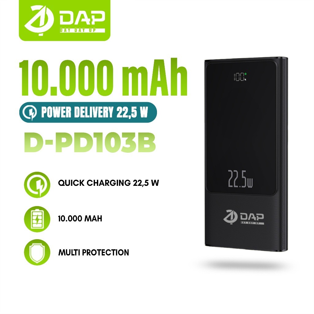 Jual DAP D-PD103 Powerbank Fast Charging 22.5W Real Kapasitas 10.000mAh ...