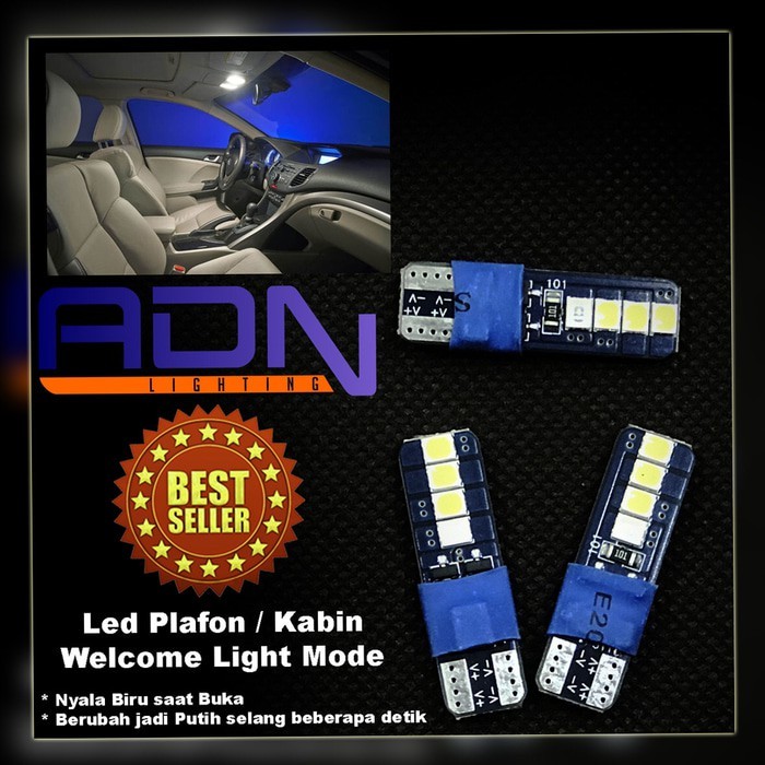 Jual LAMPU LED T10 Senja Plat Nomor WELCOME LIGHT BIRU - PUTIH PCS ...