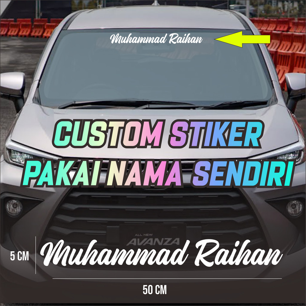 Jual Custom Stiker Nama Custom cutting stiker Mobil Custom Stiker nama ...