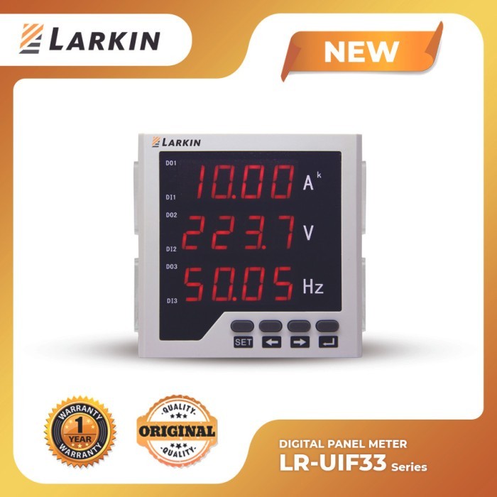 Jual LARKIN 3 in 1 Digital Amper Volt Hz Meter Panel Listrik 1 Phase Arus Meter 3 Row LR-UIF33 ...