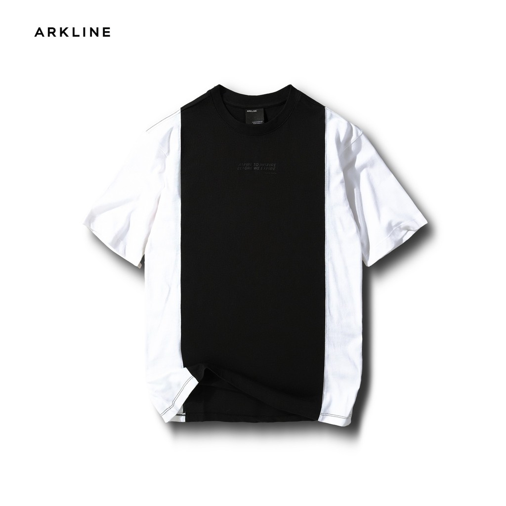 Jual Arkline Colorblocked "ASPIRE" Obsidian Black - White T-shirt ...