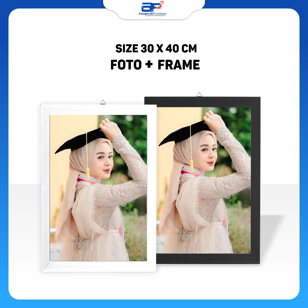 Jual CETAK FOTO HIASAN DINDING FRAME MINIMALIS 12R 30X40 CM FRAME TANPA ...