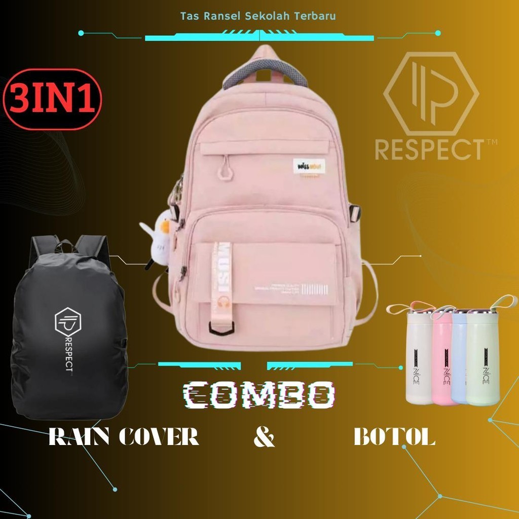 Jual TasRansel Sekolah Terbaru MUSIC Combo Rain Cover Tas Sekolah anak ...