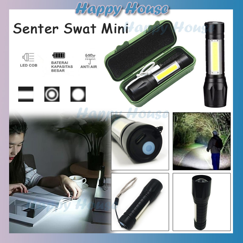 Jual Lampu Senter Mini Led Cob / Senter Swat Mini 3 Mode Senter Swat ...