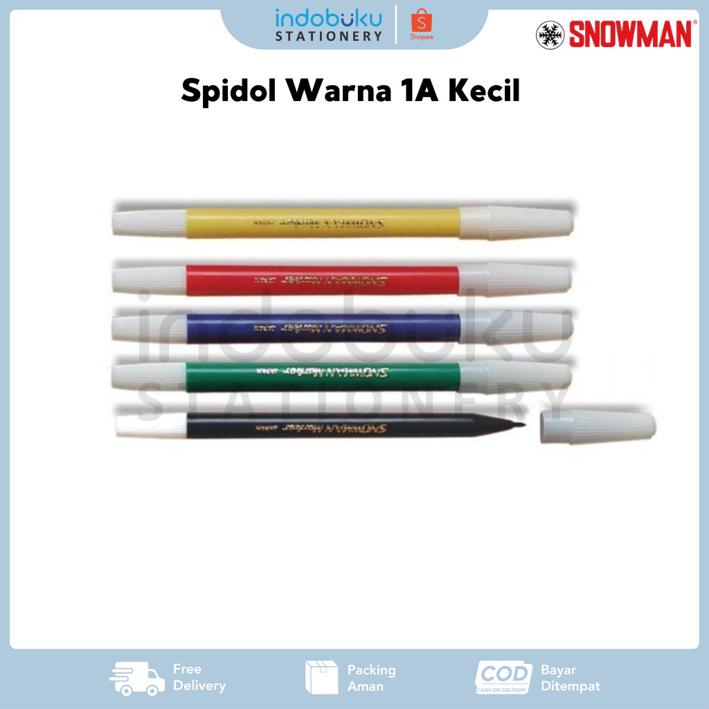 Jual Spidol Warna Snowman 1A Kecil Warna Hitam Biru Merah Kuning Hijau ...