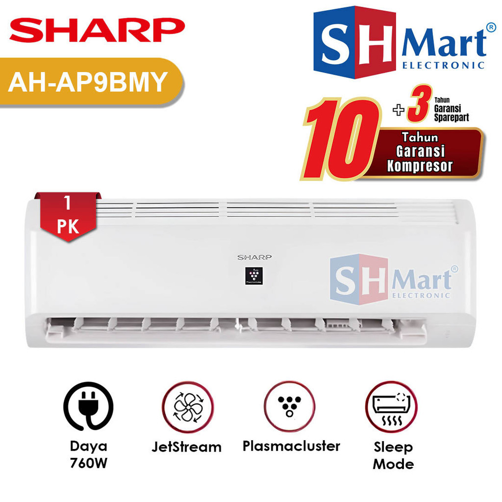 Jual AC SHARP 1 PK STANDART AH-AP9BMY / AHAP9BMY PLASMACLUSTER GARUDA SERIES | Shopee Indonesia