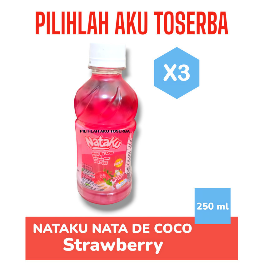 Jual NATAKU Nata de coco rasa STRAWBERRY - ( HARGA 3 BOTOL ) | Shopee ...