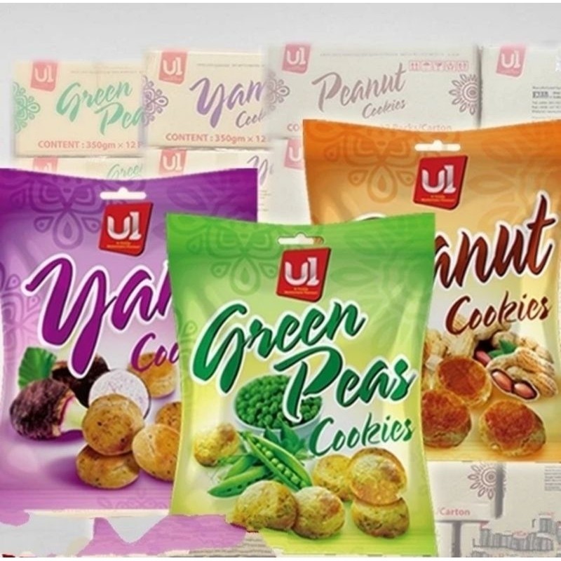 Jual U1 cookies yam / peanut / green 350 gram | Shopee Indonesia